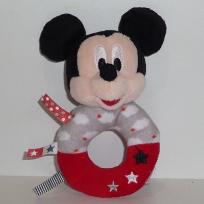 Doudou Hochet Souris Disney - Mickey - Dessin étoiles nuages | eBay