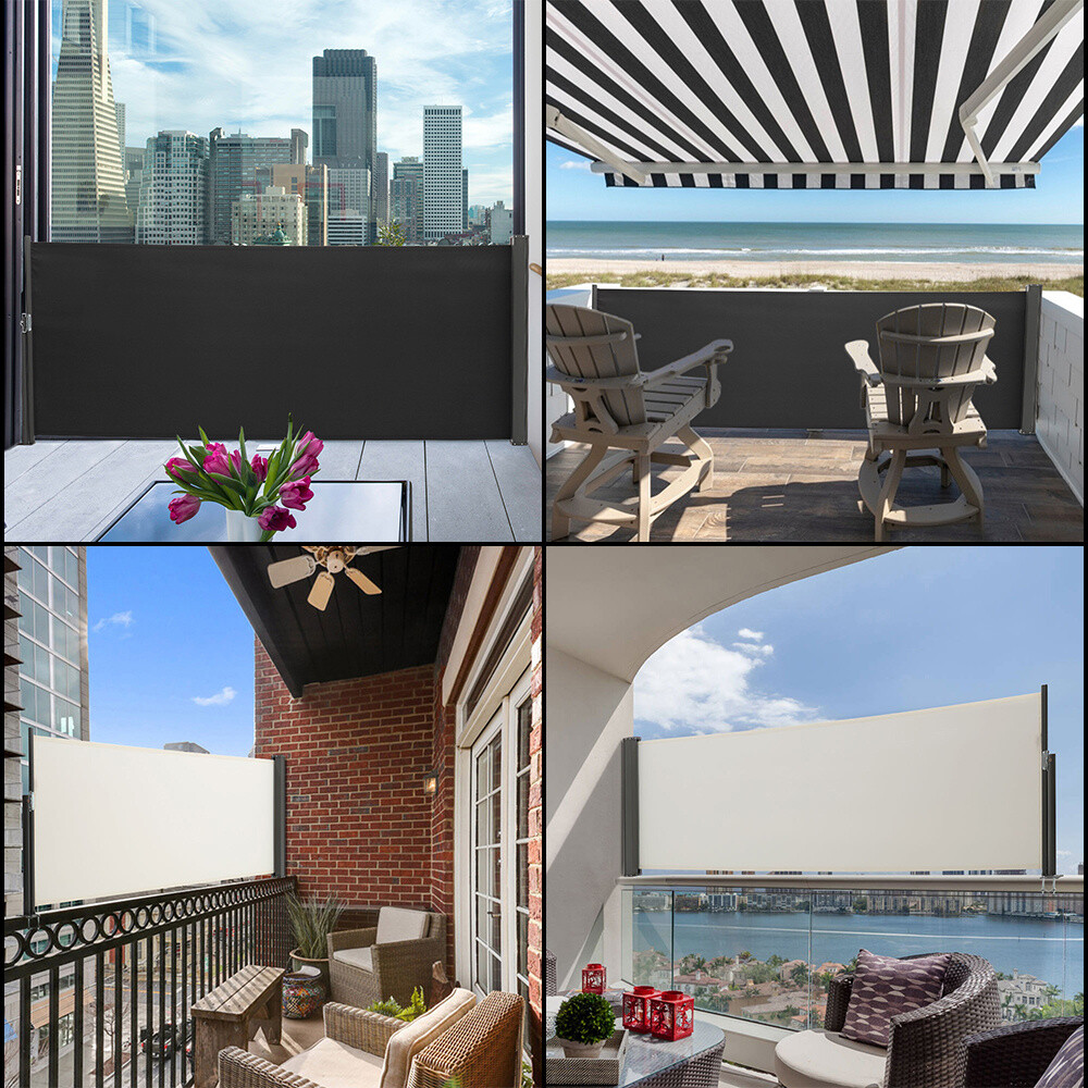 Patio Balcony Retractable Side Awning Sun Shade Windbreaker Blind ...