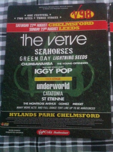 V98 V FESTIVAL 1998 ORIGINAL ADVERT verve charlatans texas green day pj ...