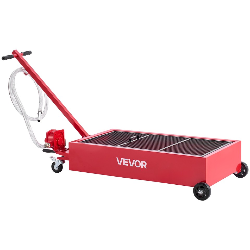VEVOR Low Profile Oil Drain Pan 75.7 L Oil Drain Cart with Manual Pump ...