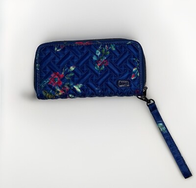 LUG HANDSPRING WALLET IN BOUQUET BLUE WITH WRIST STRAP RFID BLOCKING | eBay