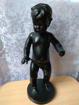 Vintage Figurine Sculpture Soviet Iron Cast USSR Kasli bust Baby with a ...