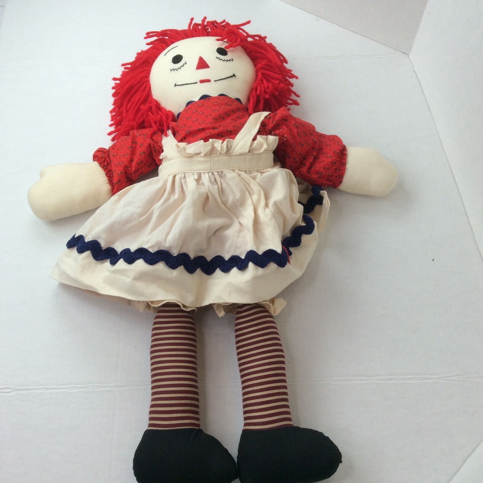 Raggedy Ann Doll Jumbo Huge 25" Large Plush Red Dress White Apron ...