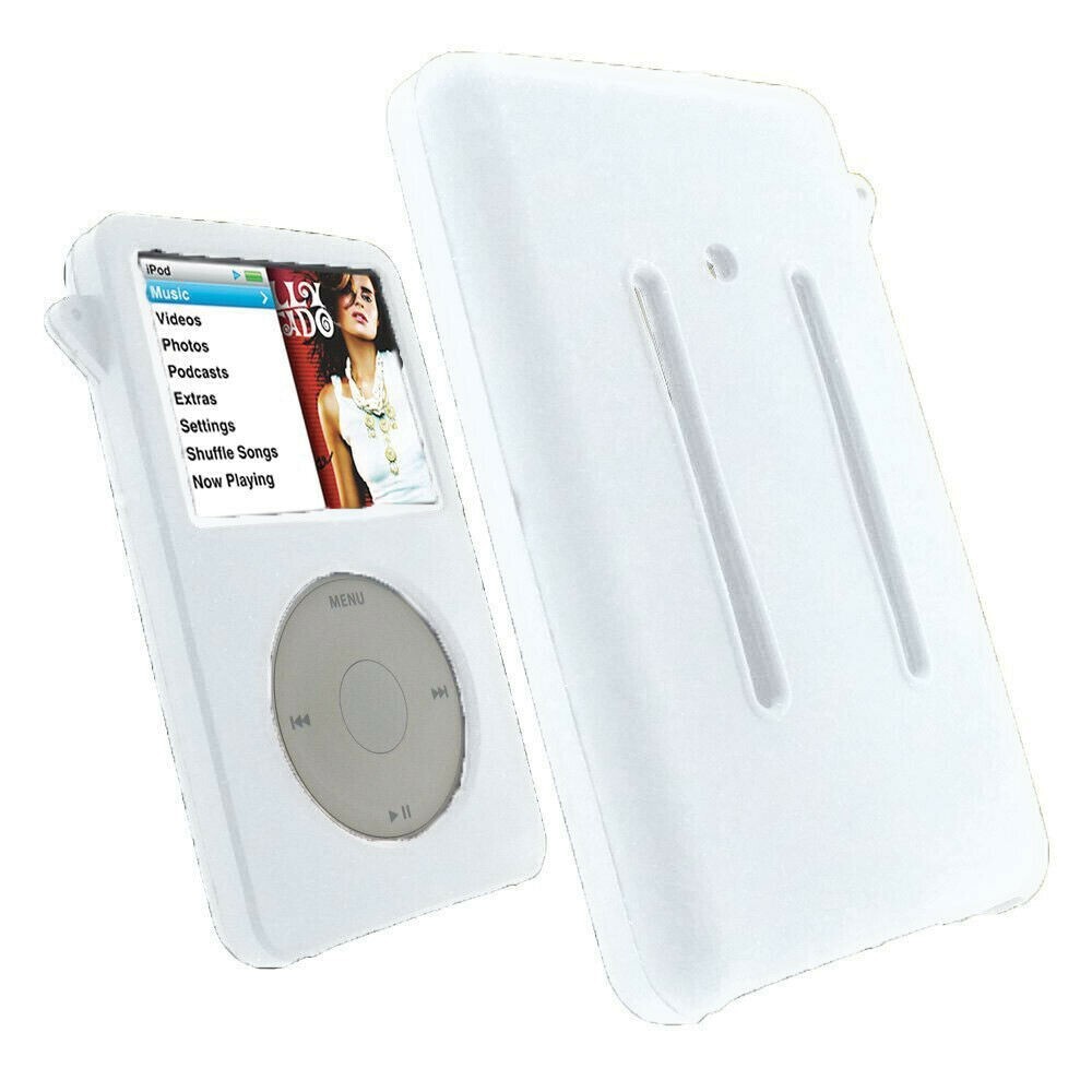 White / Clear Silicone Skin Case Cover iPod Classic Video 30GB, 80GB ...