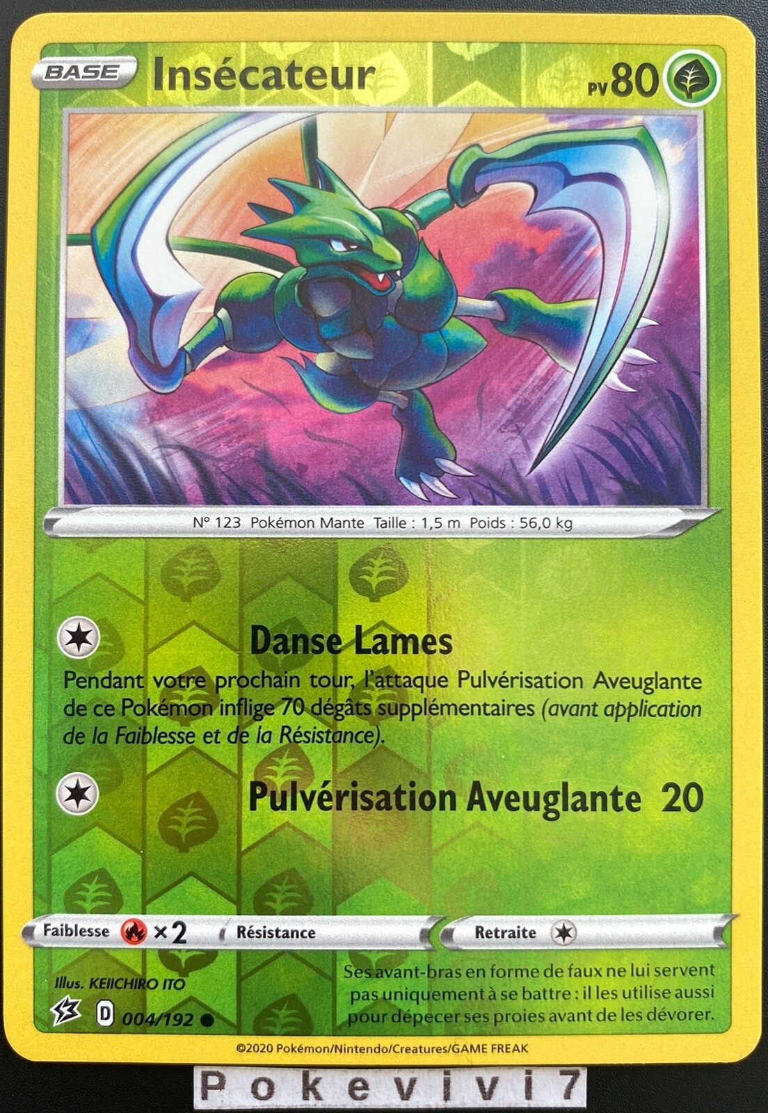 Carte Pokemon INSECATEUR 004/192 REVERSE Epée et Bouclier 2 EB02 FR ...