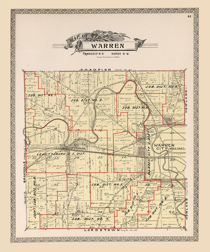 Location Of Warren Ohio Warren, Ohio Area Map Dark HEBSTREITS