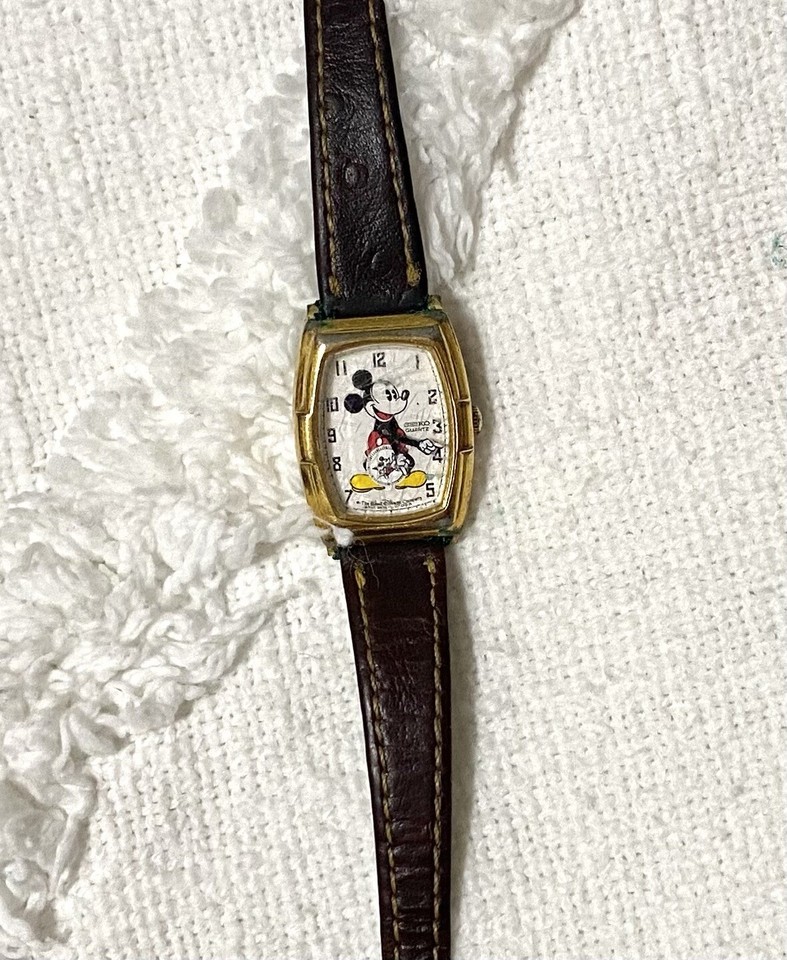 Mickey Mouse Seiko Watch Disney 2K02-5009 Vintage 1987-seconds Hand ...