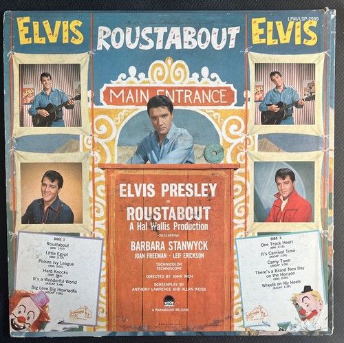 1964 33 RPM 12" Vinyl Record Elvis Presley - Roustabout - RCA Victor ...