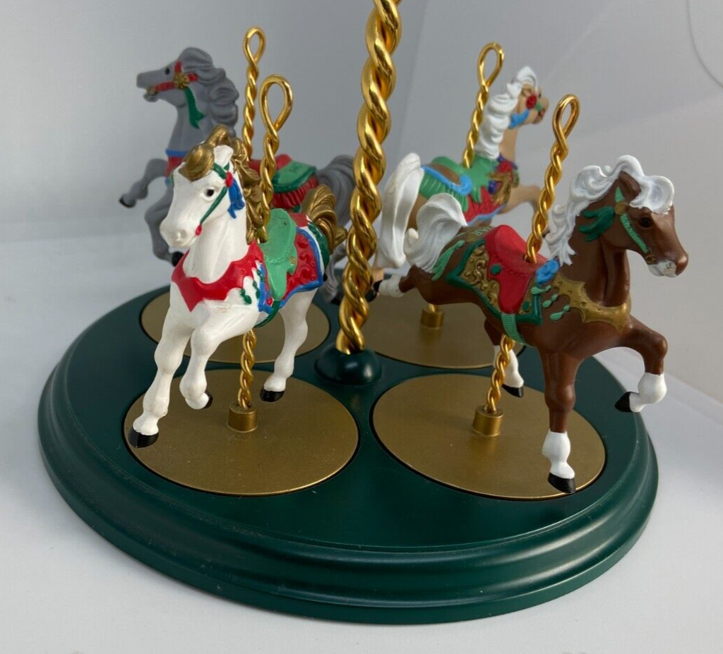 Carousel Hallmark Display Stand + 4 Horses~Merry-Go-Round 1989 Vtg | eBay
