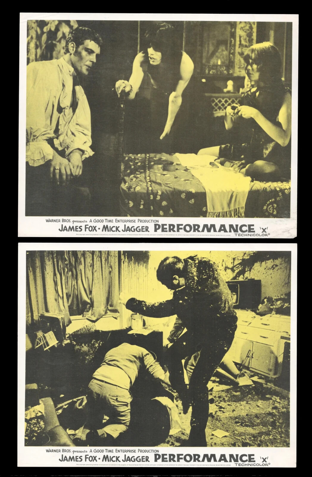 Performance, 1970 Lobby Card Front of House Set Nicolas Roeg Mick ...