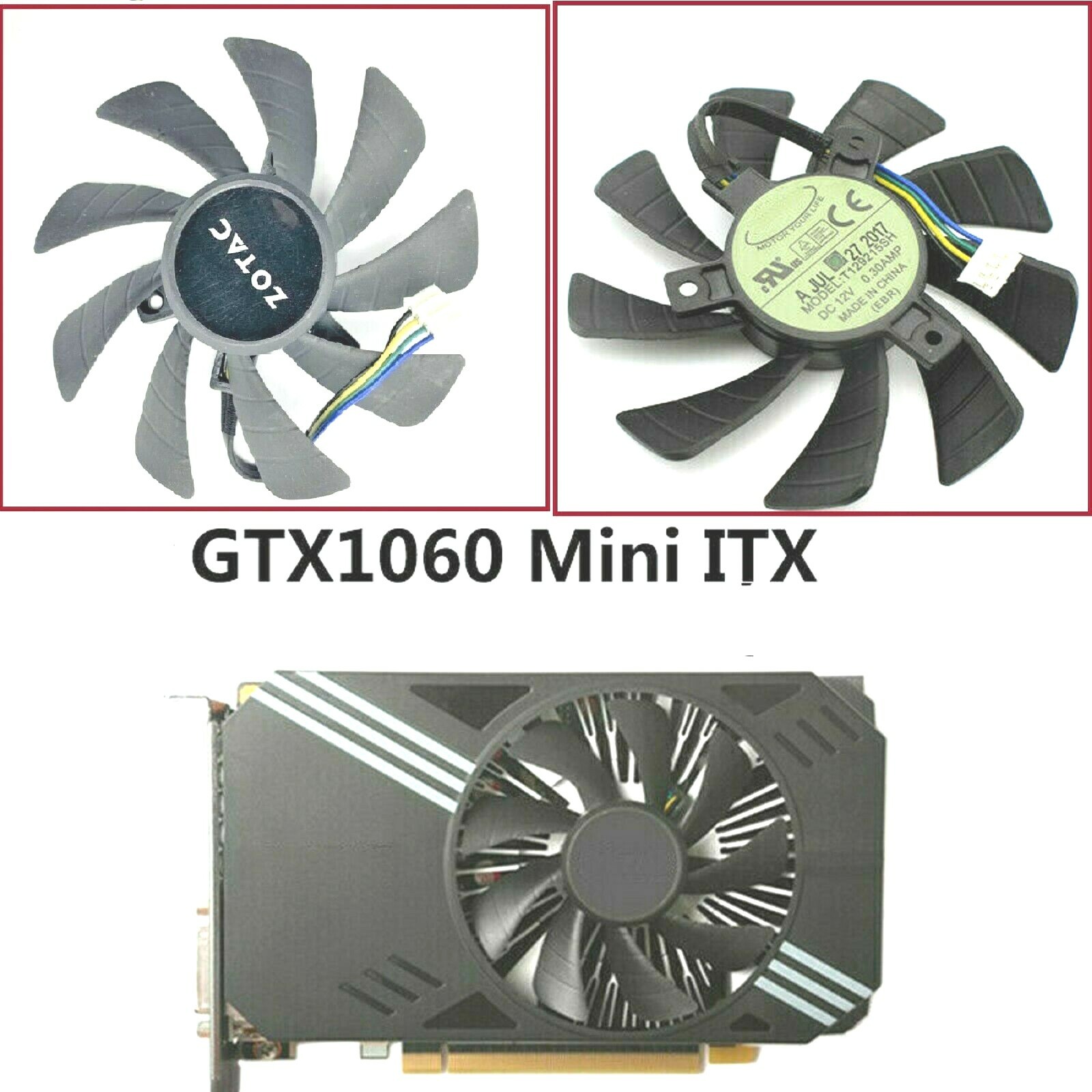 Single Graphic Card Cooling Fan for Zotac GTX1060 Mini ITX P106-090 ...