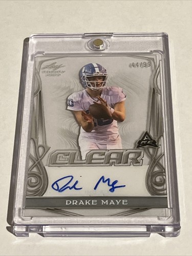 2023 Leaf Trinity Drake Maye Clear Autograph Rookie Card RC Auto ...