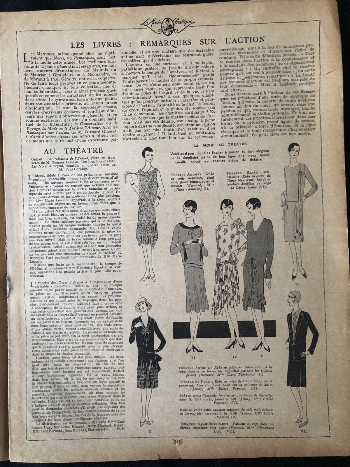 Mode Pratique 1928 Vtg French Fashion Magazine Art Deco Flappers Sewing ...