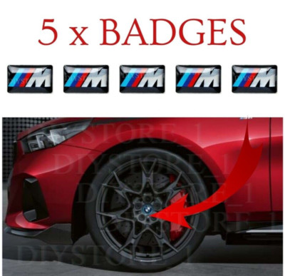 5 X M SPORT PERFORMANCE ALLOY WHEEL BADGE STICKER EMBLEM DECAL BMW 17MM ...