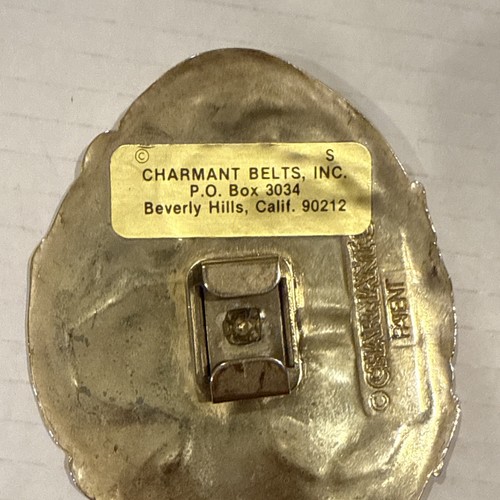 Signed Vintage Charmant Belt Buckle Beverly Hills Gold Tone Cranes XL ...