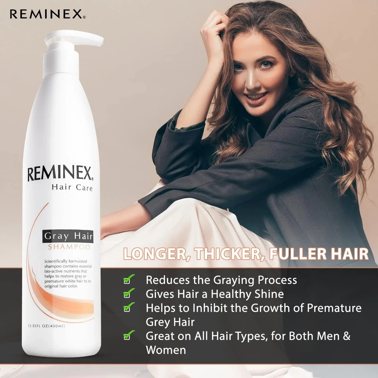 Reminex Grey Hair Shampoo, Help to Restore Grey Hair to Their Original ...