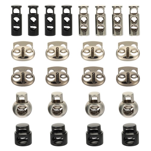 24 Pcs Metal Fasteners Cord Ends Lock Locks Spring Toggles Stoppers ...