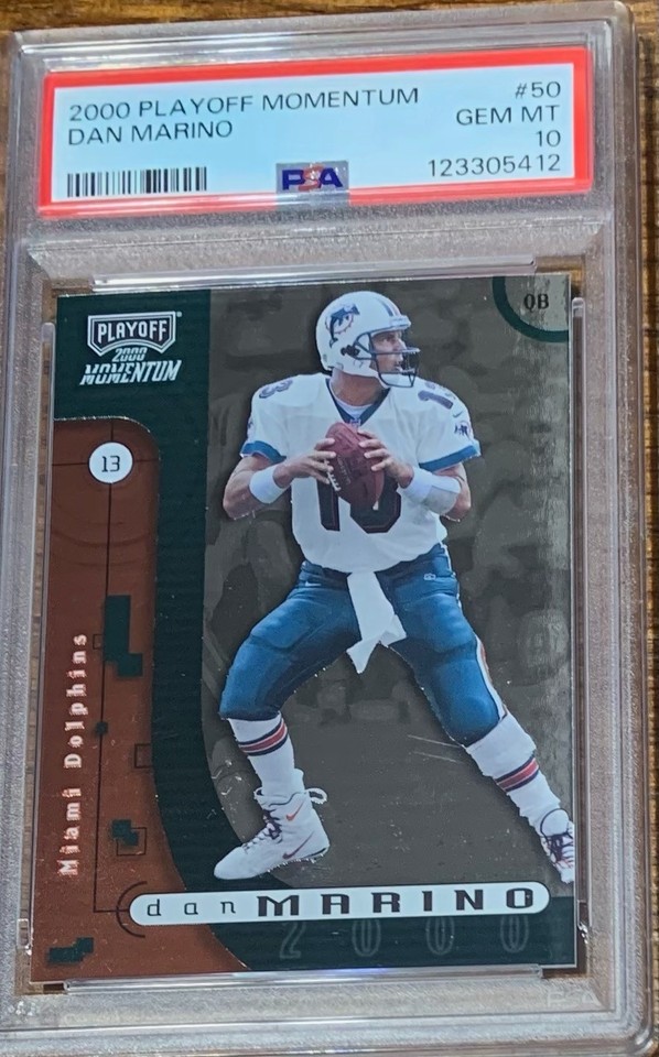2000 Playoff Momentum Football #50 Dan Marino Miami Dolphins PSA 10 ...