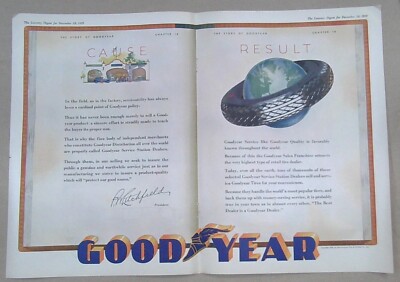 1929 Goodyear Tire & Rubber Double Page Decor Print Color Ad Chapter 10 ...