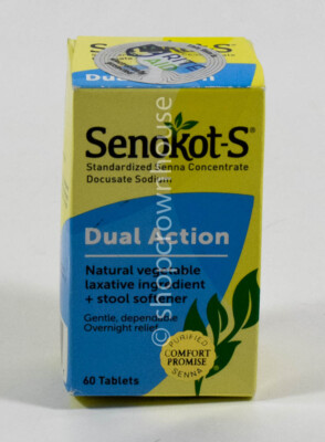 SENOKOT-S Vegetable Laxative +Stool Softener DUAL ACTION 60 tablets 01/ ...