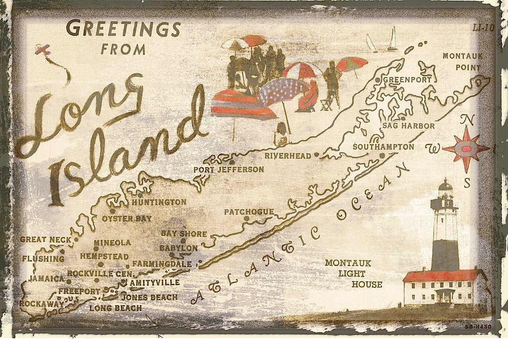 Greetings from Long Island by Vintage Vacation Art Print New York ...