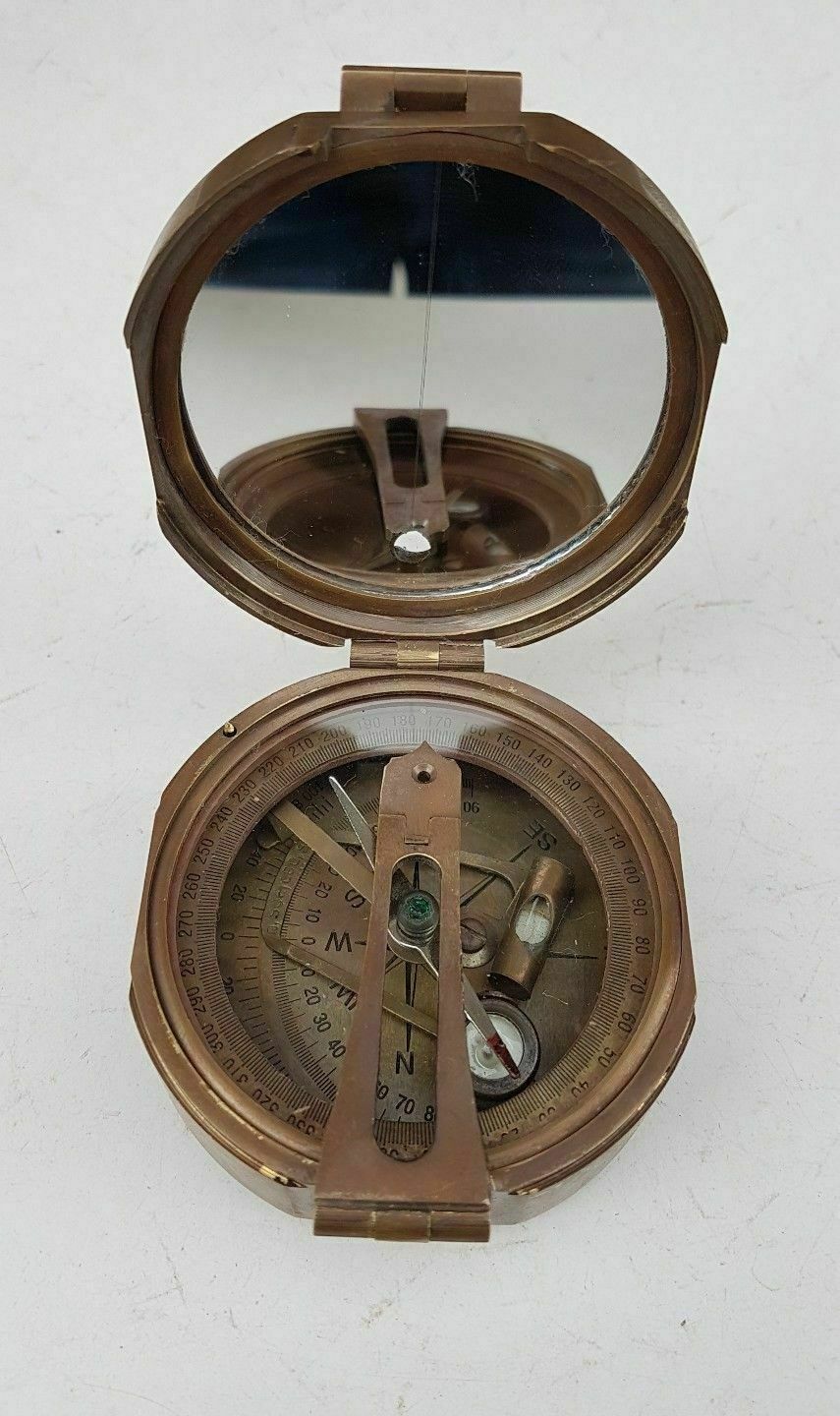 Stanley London Nautical 3 "Messing Brunton Kompass Mit Holz Box Kompass ...