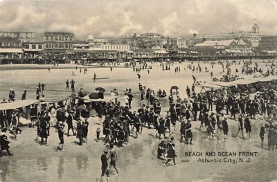 Postcard Beach Ocean Front Atlantic City New Jersey NJ 1908 DB | eBay