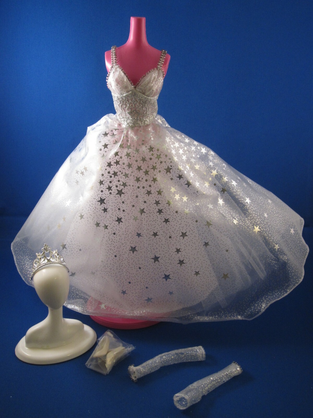 silver star ball gown dress fits Barbie silkstone | eBay