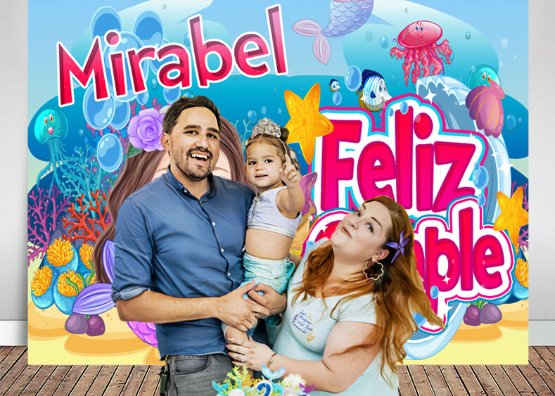 Mermaid Birthday backdrop | Under the sea backdrop| Banner photo booth ...