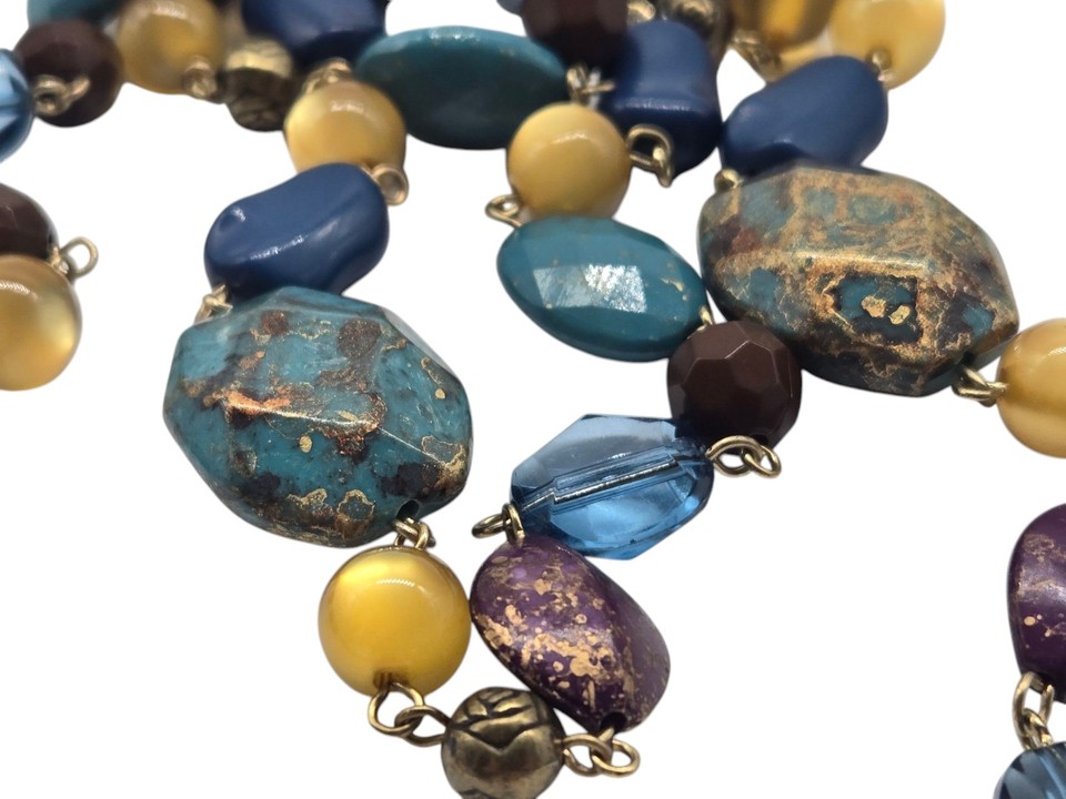 Colorful Glitzy Long Opera Beaded Necklace Multicolor Assorted Size ...
