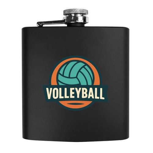 6oz (170ml) 'Volleyball Emblem' Pocket Hip Flask (HP00039303) | eBay
