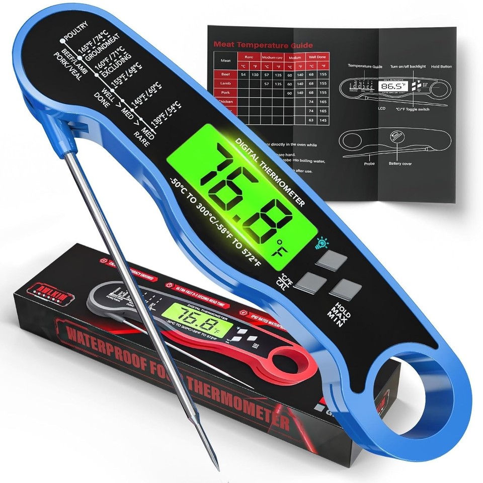 Internal Meat Thermometer Long Probe Instant Read Fast Meat multi ...