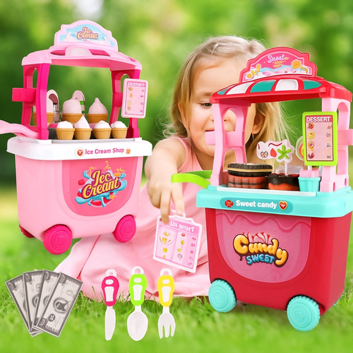 24pcs Pushable Ice Cream Candy Trolley Toy Early Education | eBay Australia