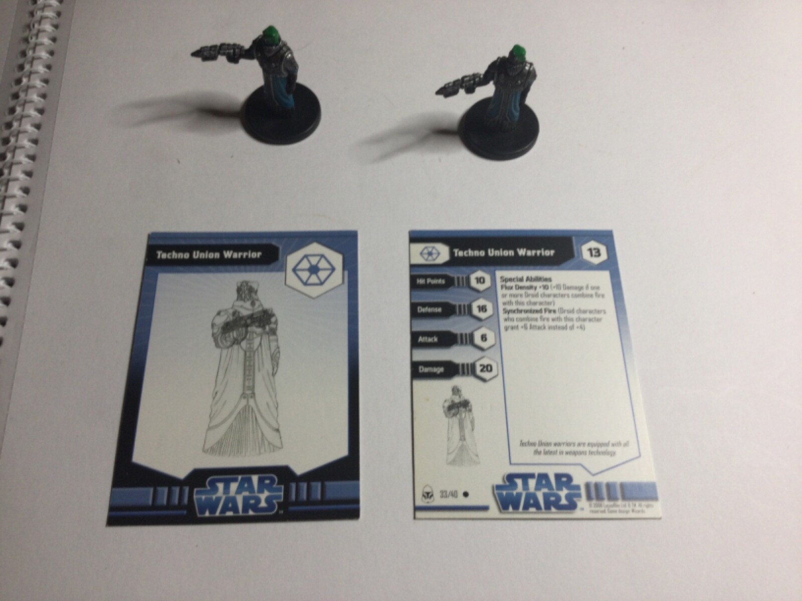 2 x Techno union warrior Star Wars Miniature with stat card | eBay ...
