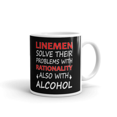 Linemen Solve Problems Rationality Fathers Day Cup Gift Coffee Tea ...