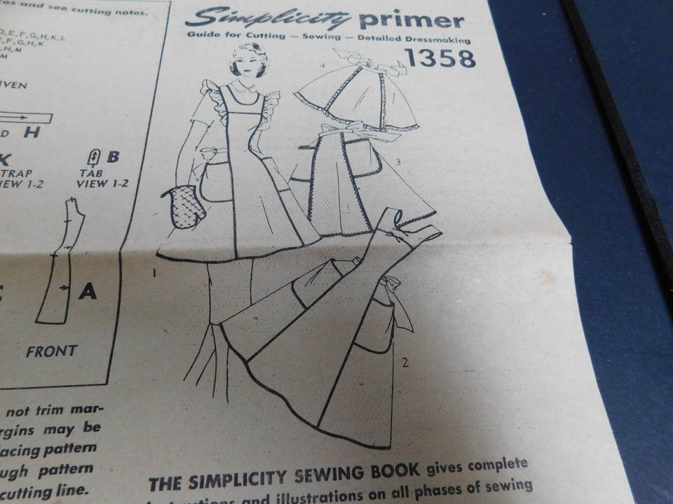 Vintage McCalls Apron Pattern 1104 incomplete plus Simplicity 1358 ...