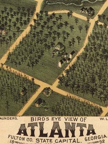 Atlanta Georgia 1892 Historic Panoramic Town Map - 20x30 | eBay