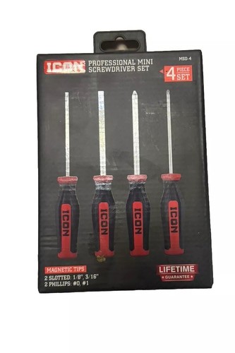 Icon Professional Mini Torx Screwdriver Set 4 Pcs MTSD-4 59469 T8 T10 ...
