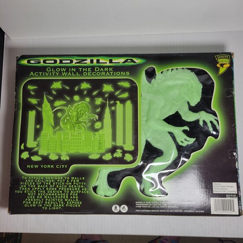 GODZILLA glow in the dark wall decorations Toho New York City skyline ...