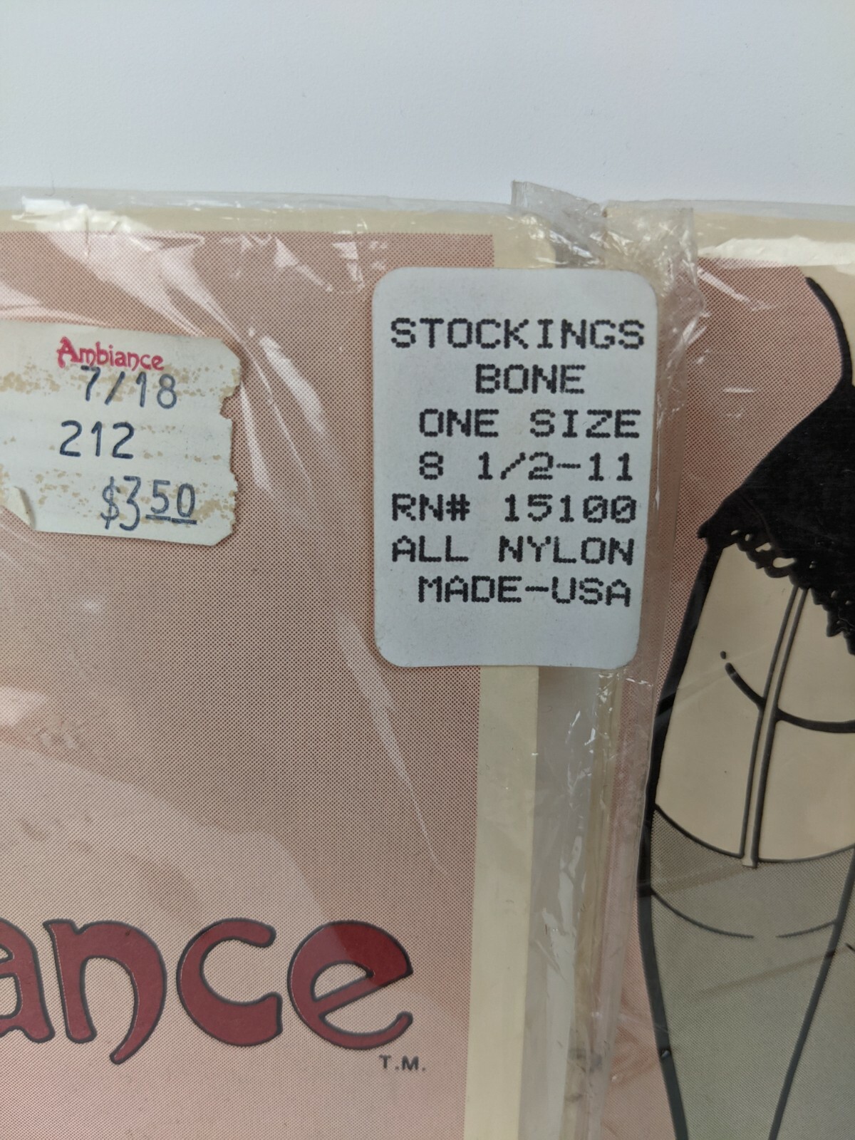 NOS 2 Pair Ambiance Glen Raven Nylon Stockings Sexy U… - Gem