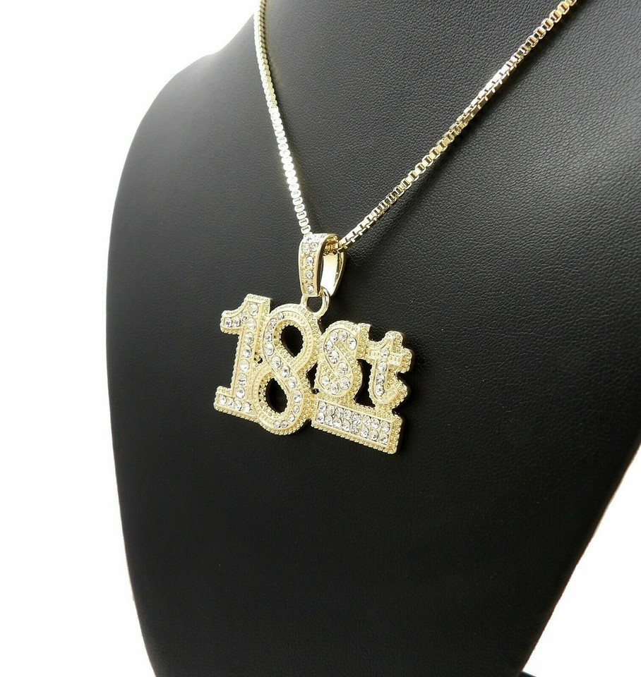 Hip Hop Iced Meek Mill 18ST Pendant & 18" 20" 24" Cuban Rope Box Chain ...