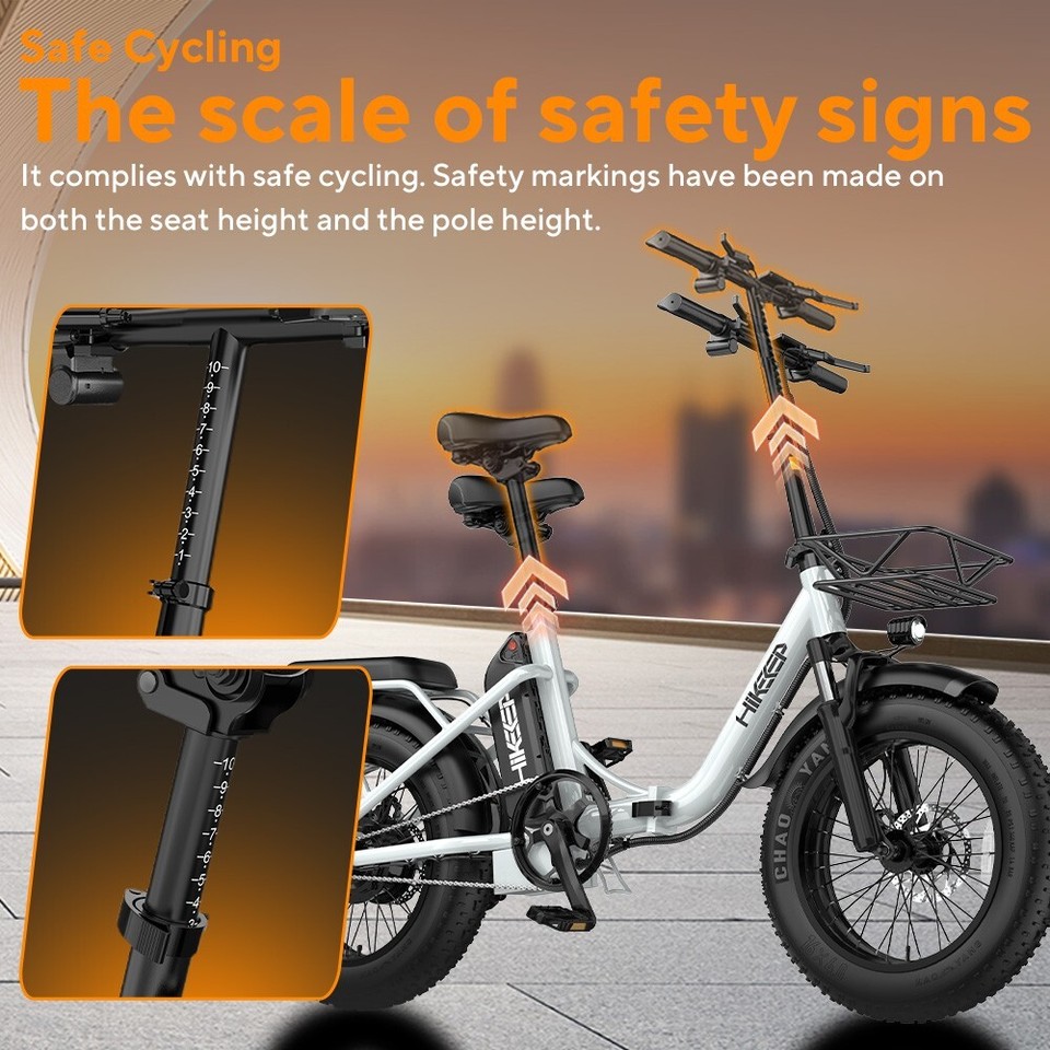 Hikeep City Bicycle 500W Electric Bike 16'' Tire Adults Folding Bike ...