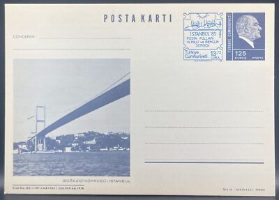 Turkey, Postal Stationary Postcard, With Bridge Built In 1974. Issued ...