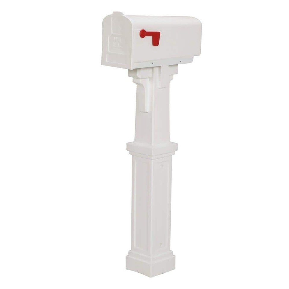 White Mailbox Deluxe Polybox Durable & Best Rust-proof Polymer Post ...