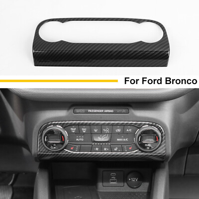 Carbon Fiber Center Console Switch Frame Cover Bezel For Ford Bronco ...