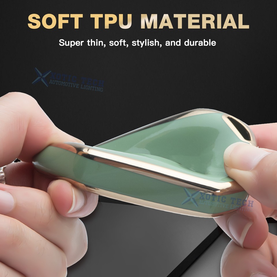 White Full Seal Keyless Key Fob Cover w/Keychain For Cadillac CT5 CT6 ...