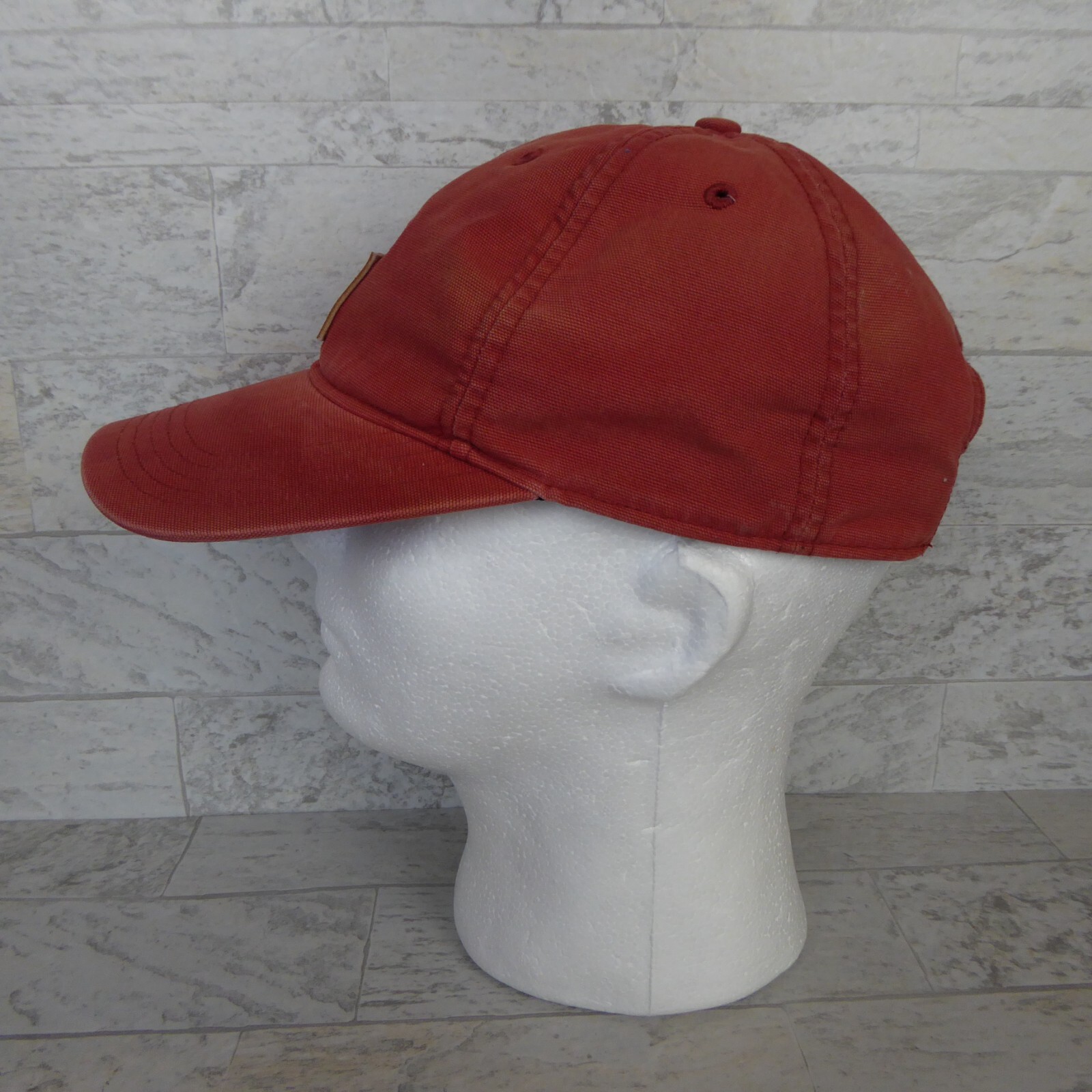 Carhartt Hat Men's Strap Back Red Logo Distressed Fad… - Gem