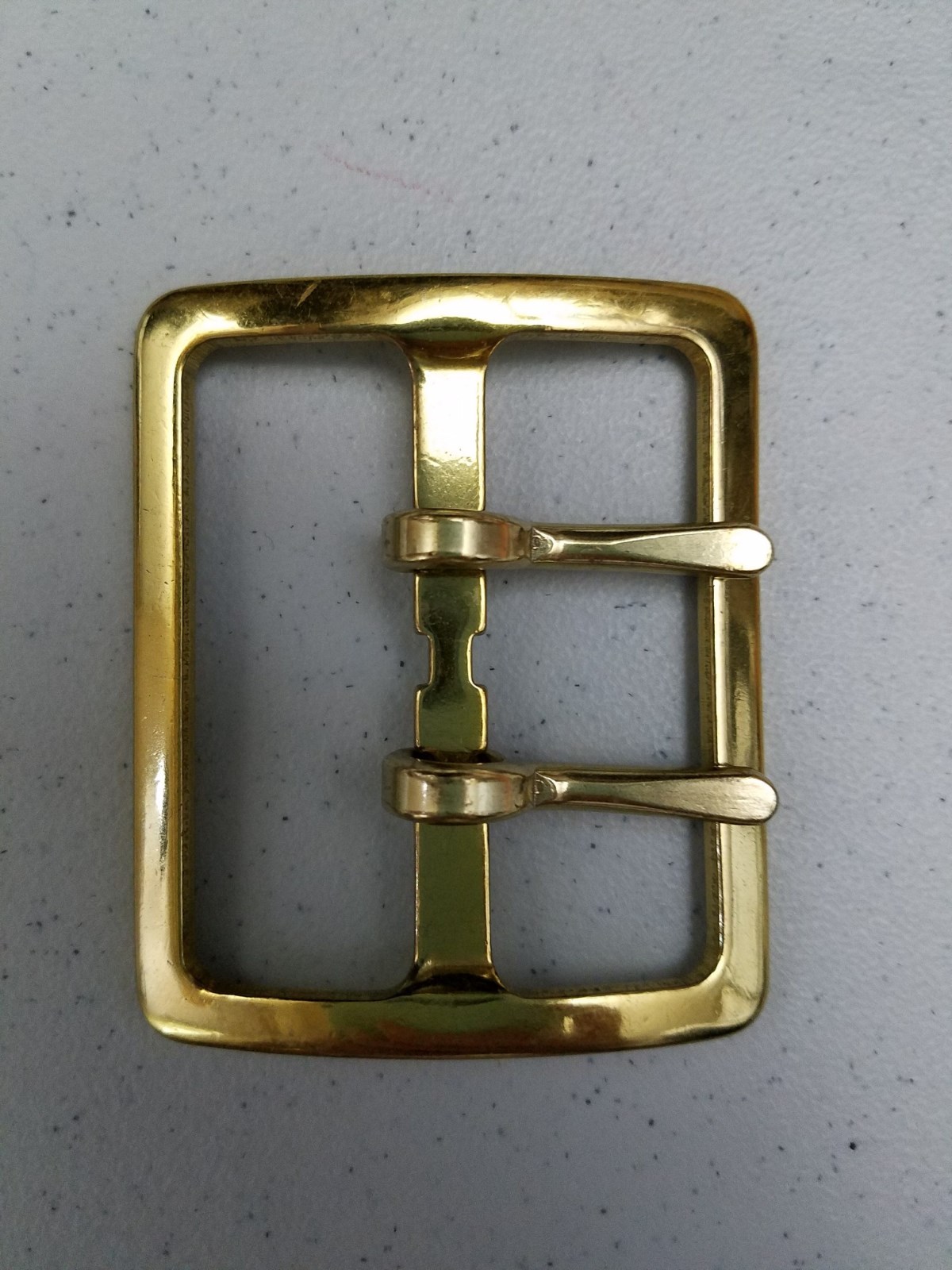 NOS ANTIQUE VTG/2"DOUBLE PRONG BRASS BELT BUCKLE/Sam Browne/Military(WW ...
