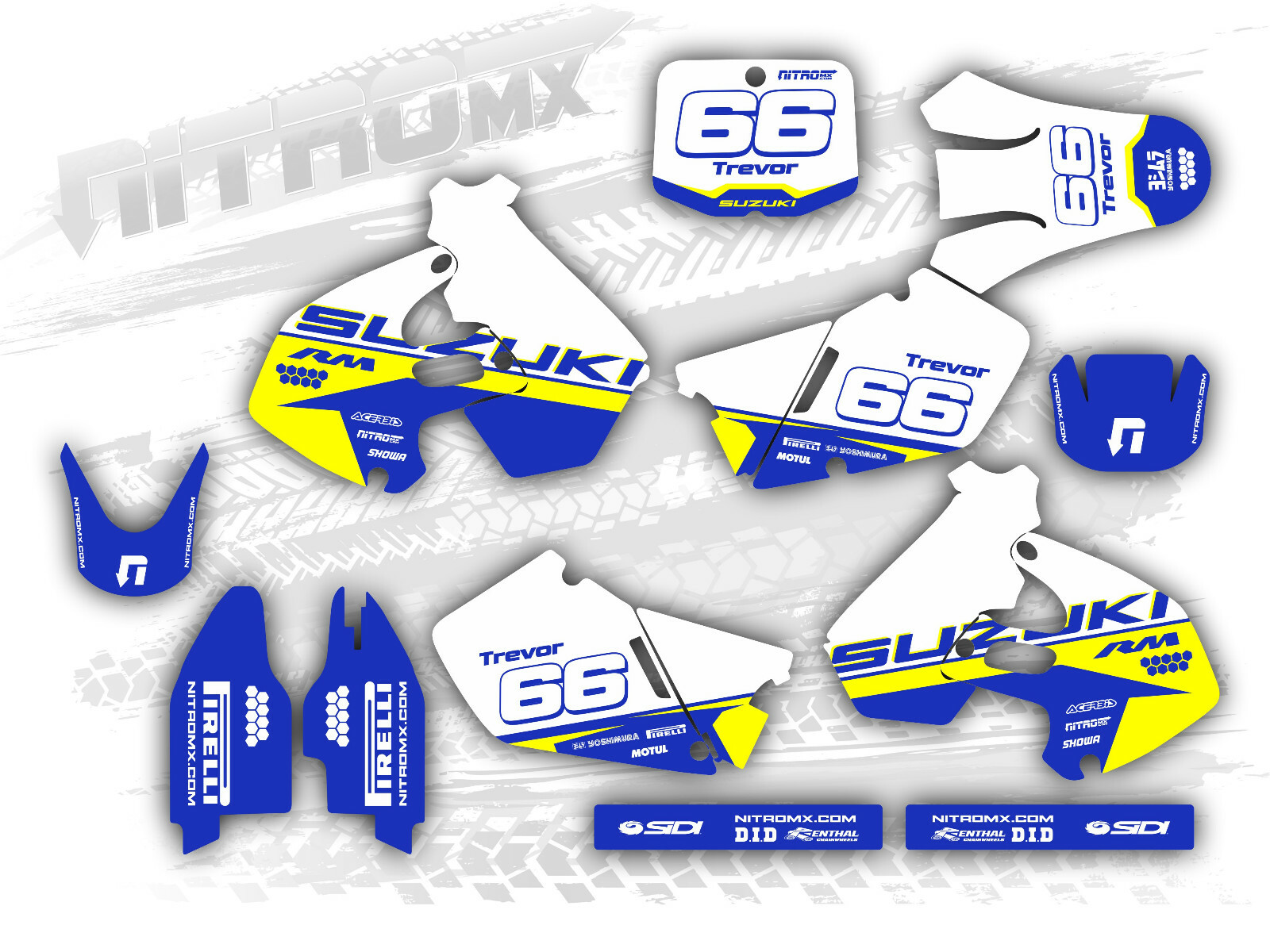 NitroMX Graphics Kit for SUZUKI RM 250 1999 2000 Motocross Decals ...