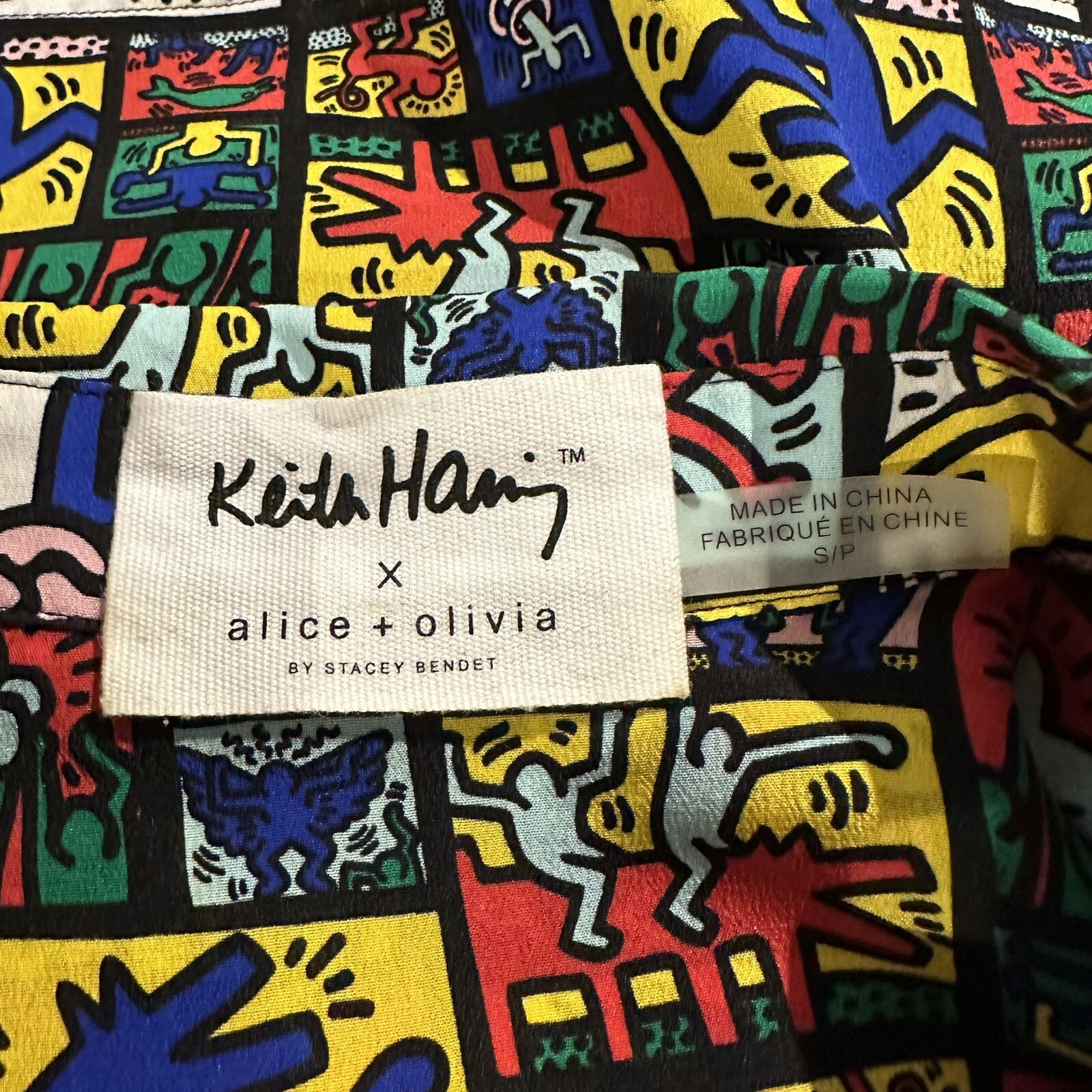 Alice + Olivia x Keith Haring Willa Collage Blouse To… - Gem